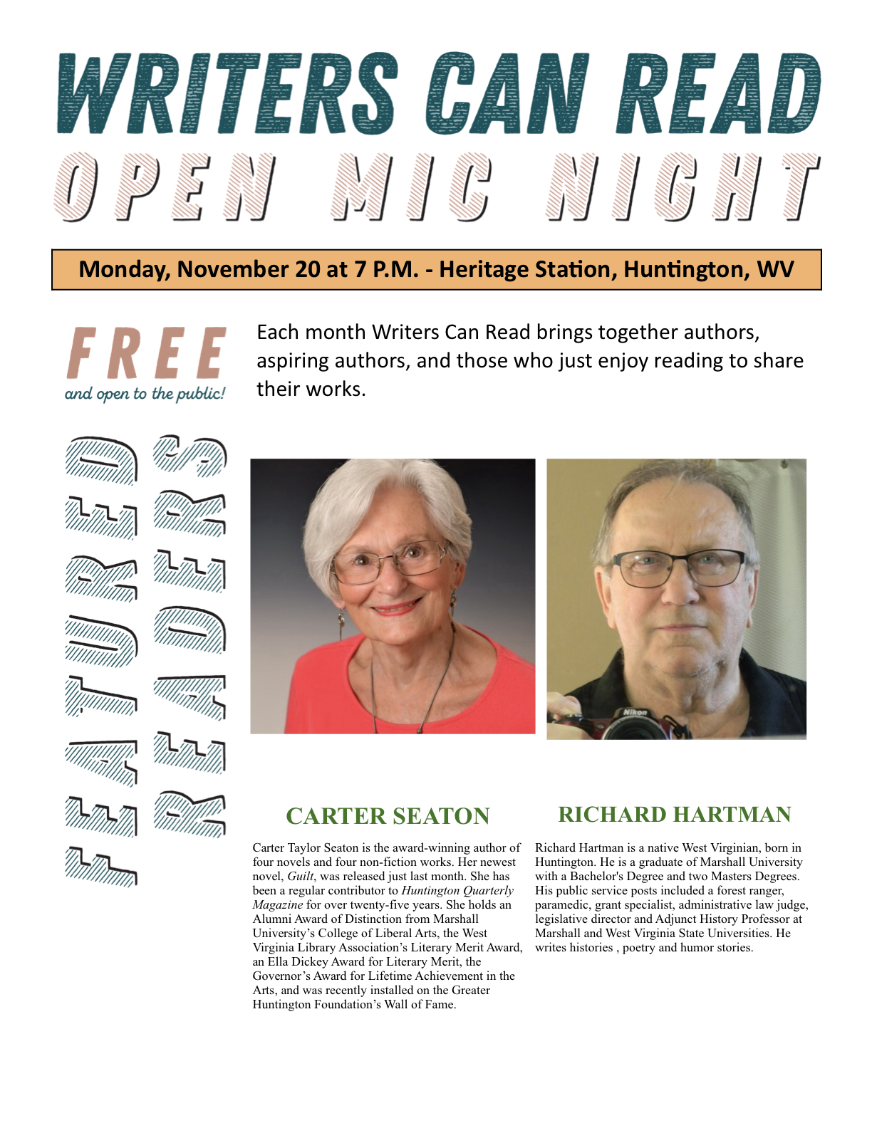 November Writers Can Read – Michael Connick